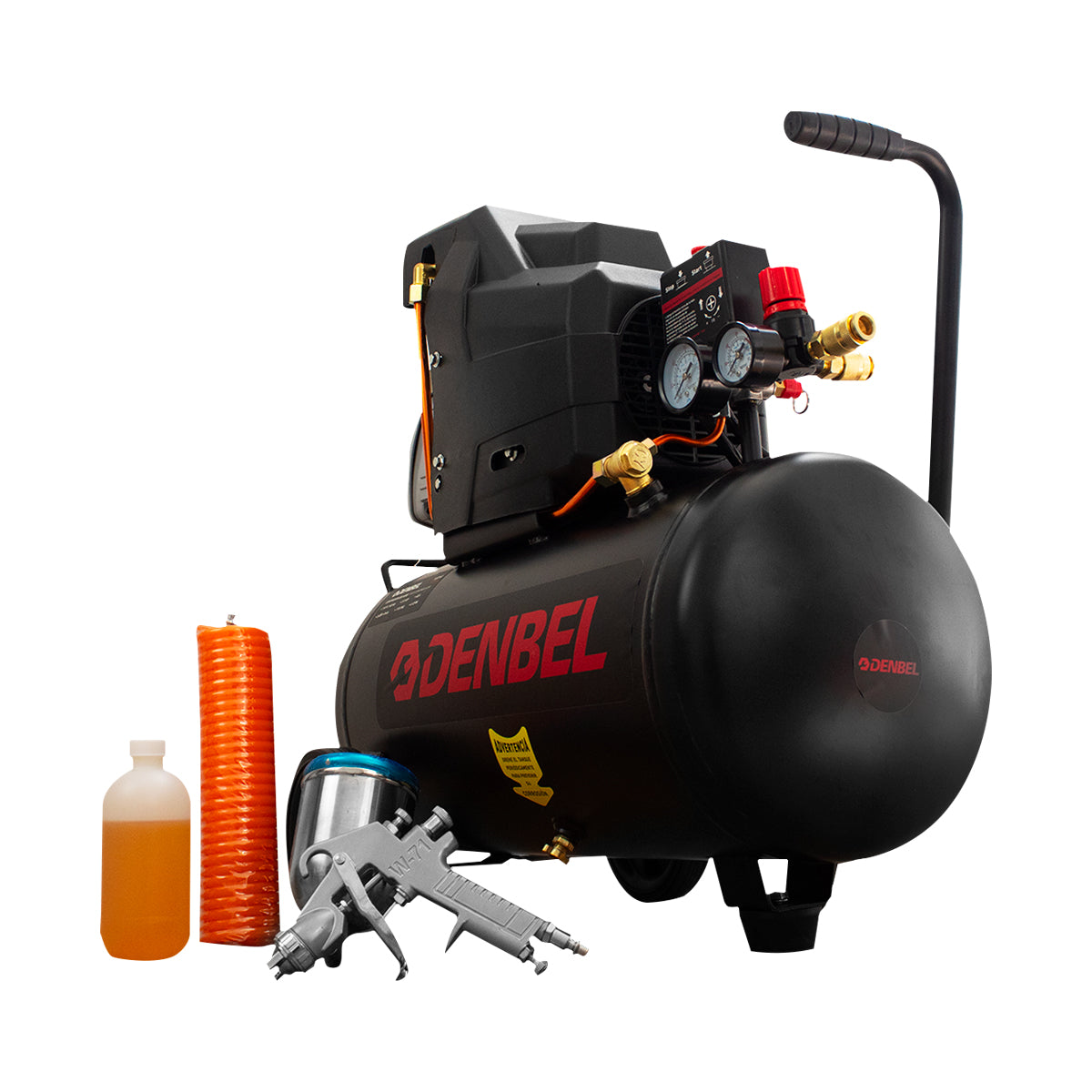 Compresor De Aire Electrico 3hp 40 L Doble Manometro Color Negro Denbe